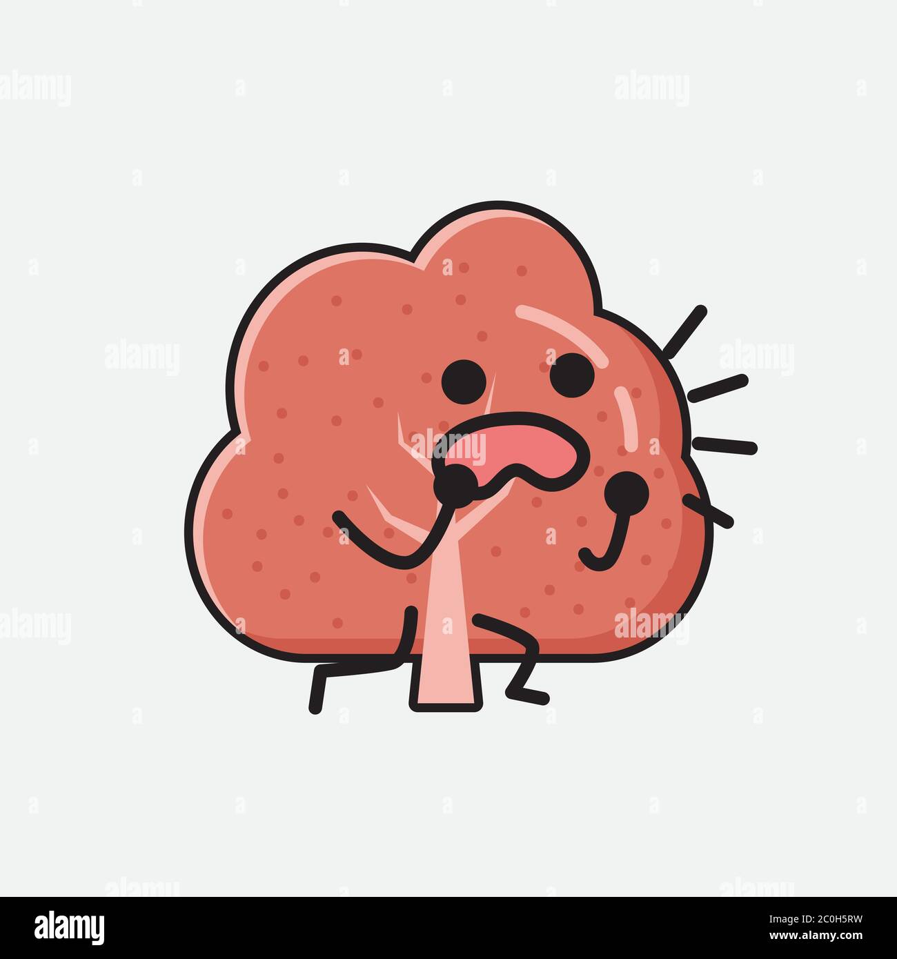 An illustration of Cute Red Tree Mascot Vector Character in Flat Design ...