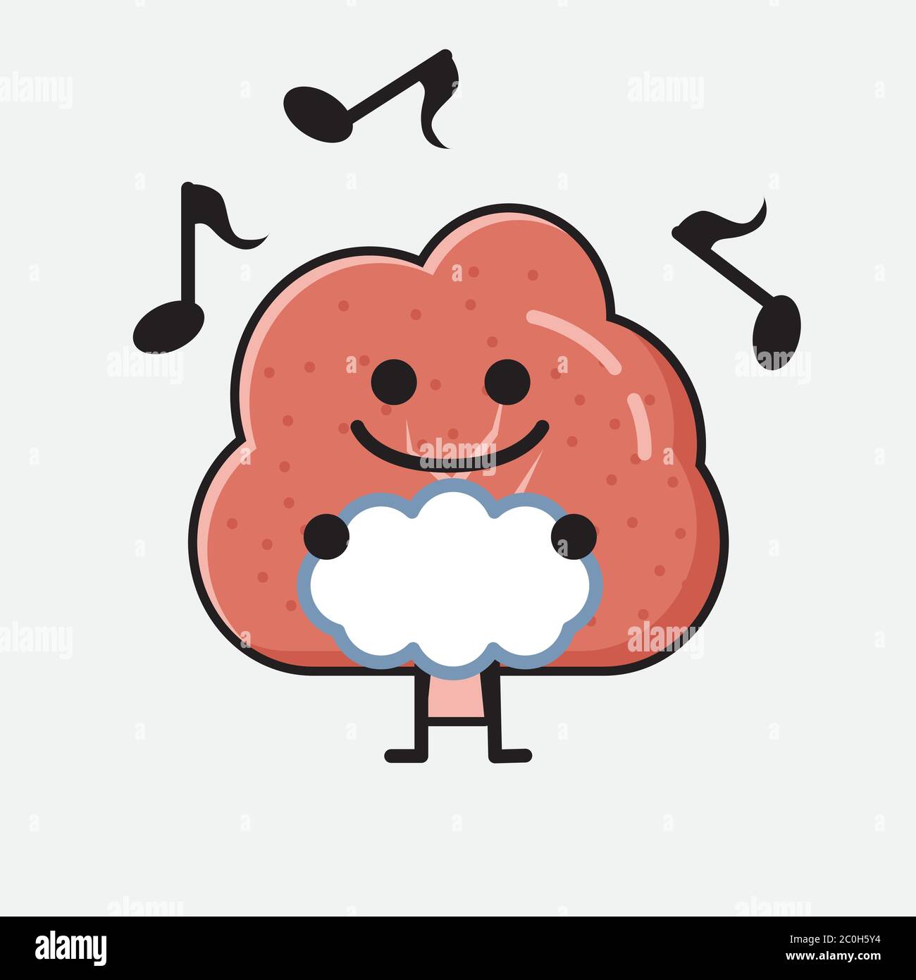 An illustration of Cute Red Tree Mascot Vector Character in Flat Design ...
