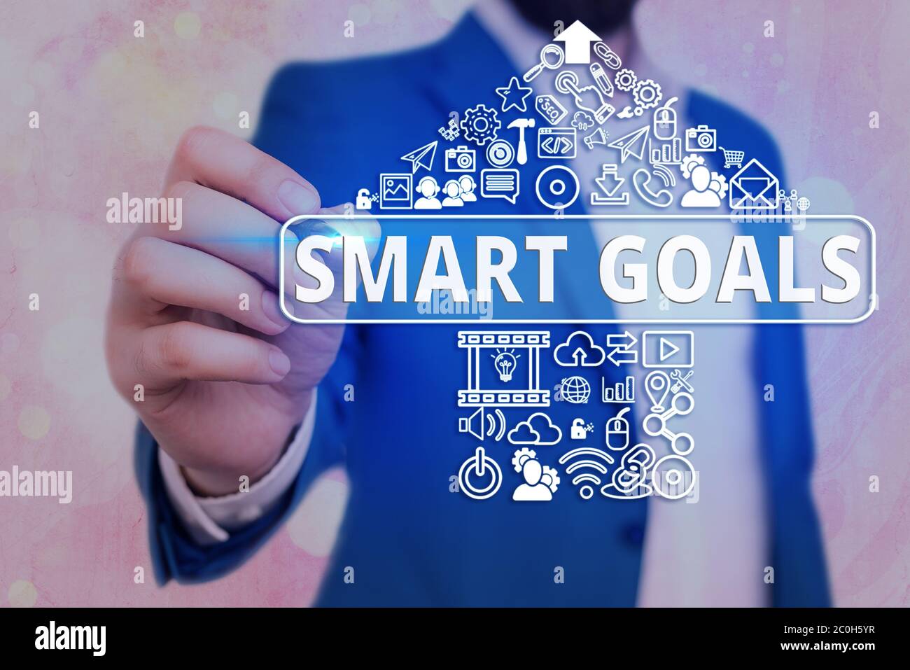 Handwriting text writing Smart Goals. Conceptual photo mnemonic used as ...