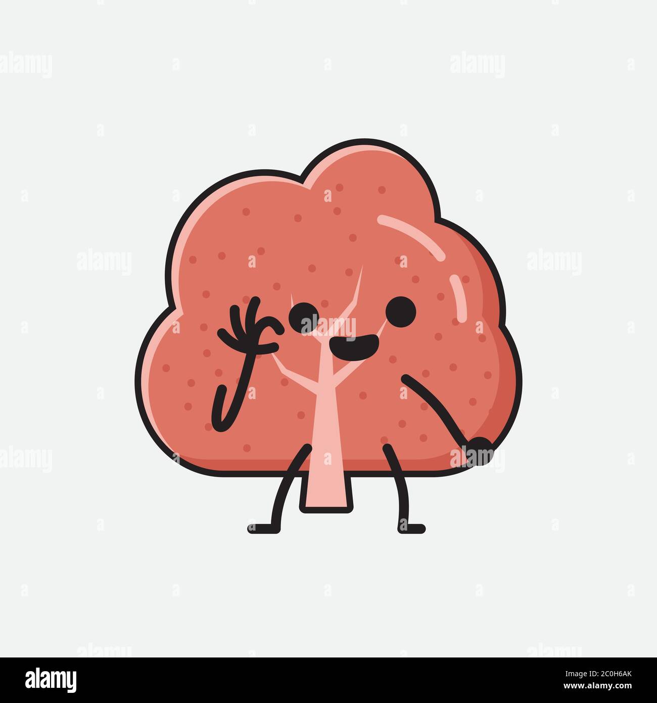 An illustration of Cute Red Tree Mascot Vector Character in Flat Design ...
