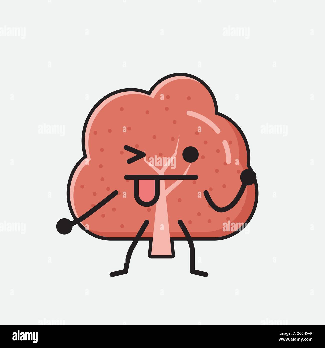 An illustration of Cute Red Tree Mascot Vector Character in Flat Design ...