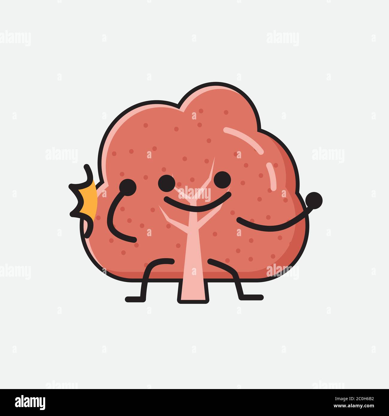 An illustration of Cute Red Tree Mascot Vector Character in Flat Design ...