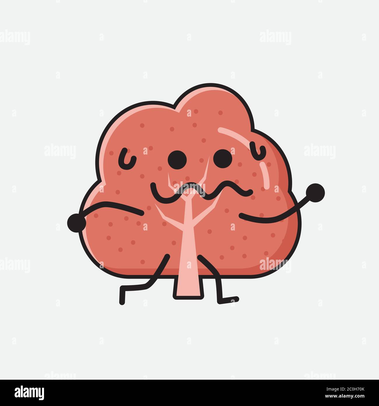 An illustration of Cute Red Tree Mascot Vector Character in Flat Design ...