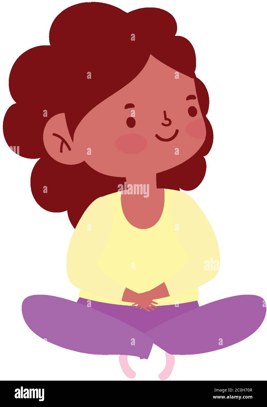 Cartoon Woman Sitting With Legs Crossed