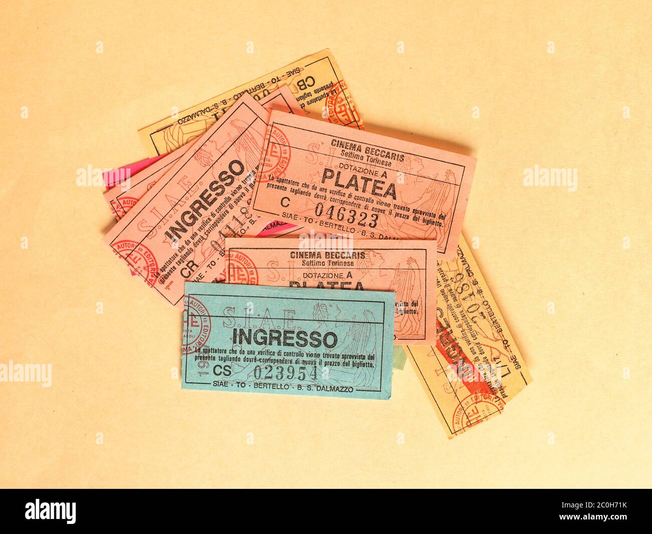 TURIN, ITALY - CIRCA JUNE 2020: Vintage Italian cinema ticket Stock ...