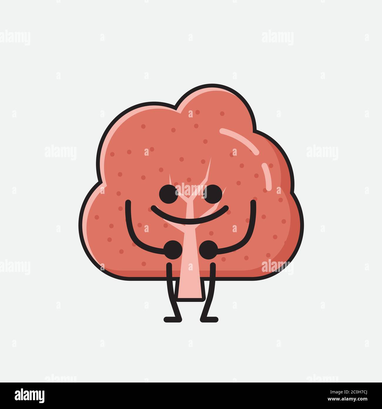 An illustration of Cute Coconut Tree Mascot Vector Character in Flat ...