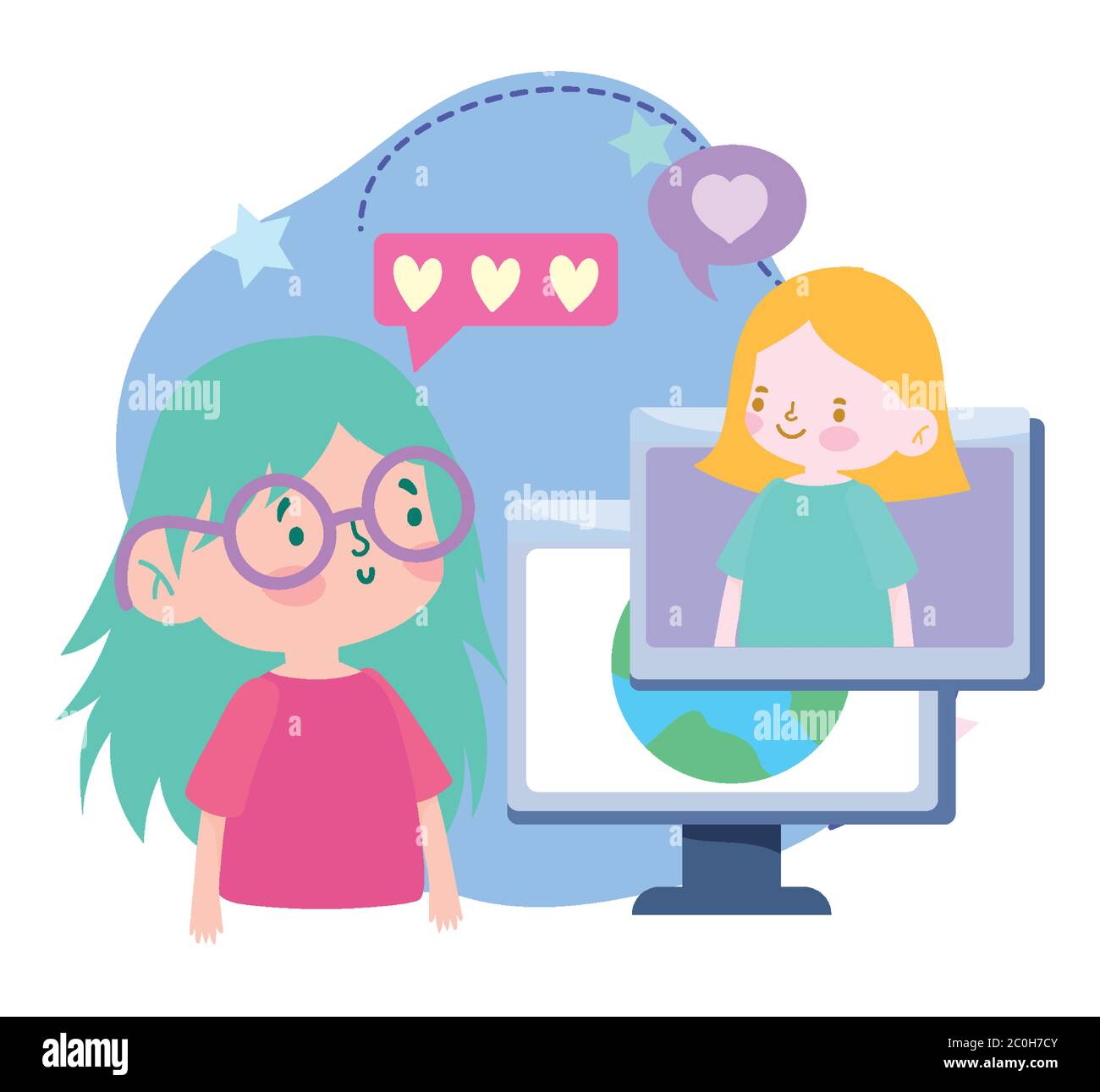 Teens On Computer Clipart