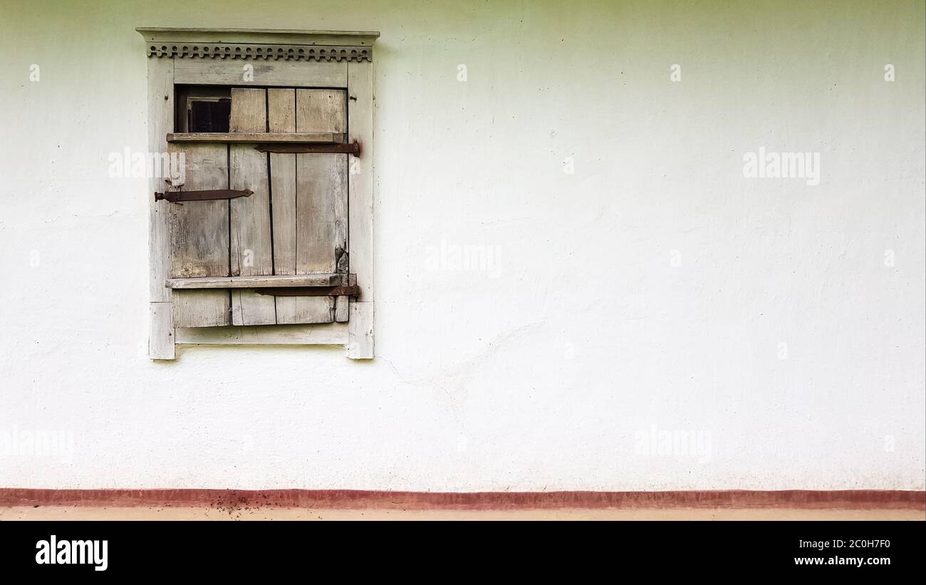 Ukraine, Kiev - June 11, 2020. Old window in a vintage traditional ...
