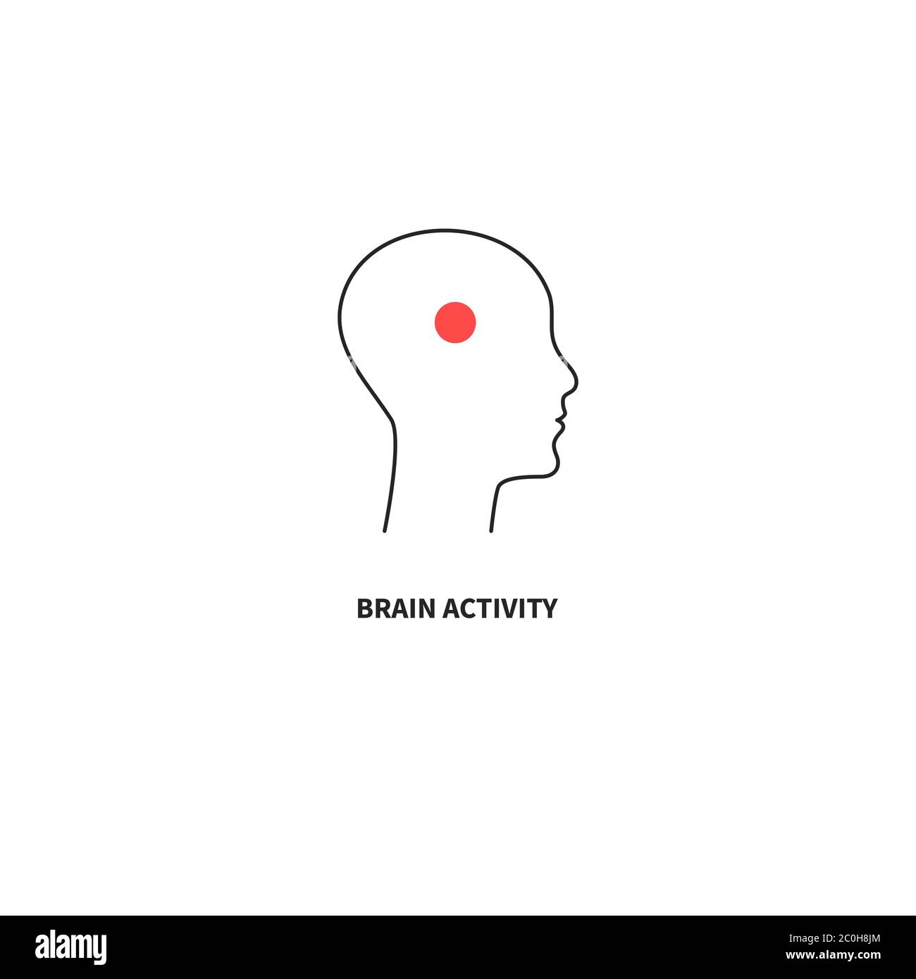 Brain activity logo, intellectual potential, mental health symbol ...