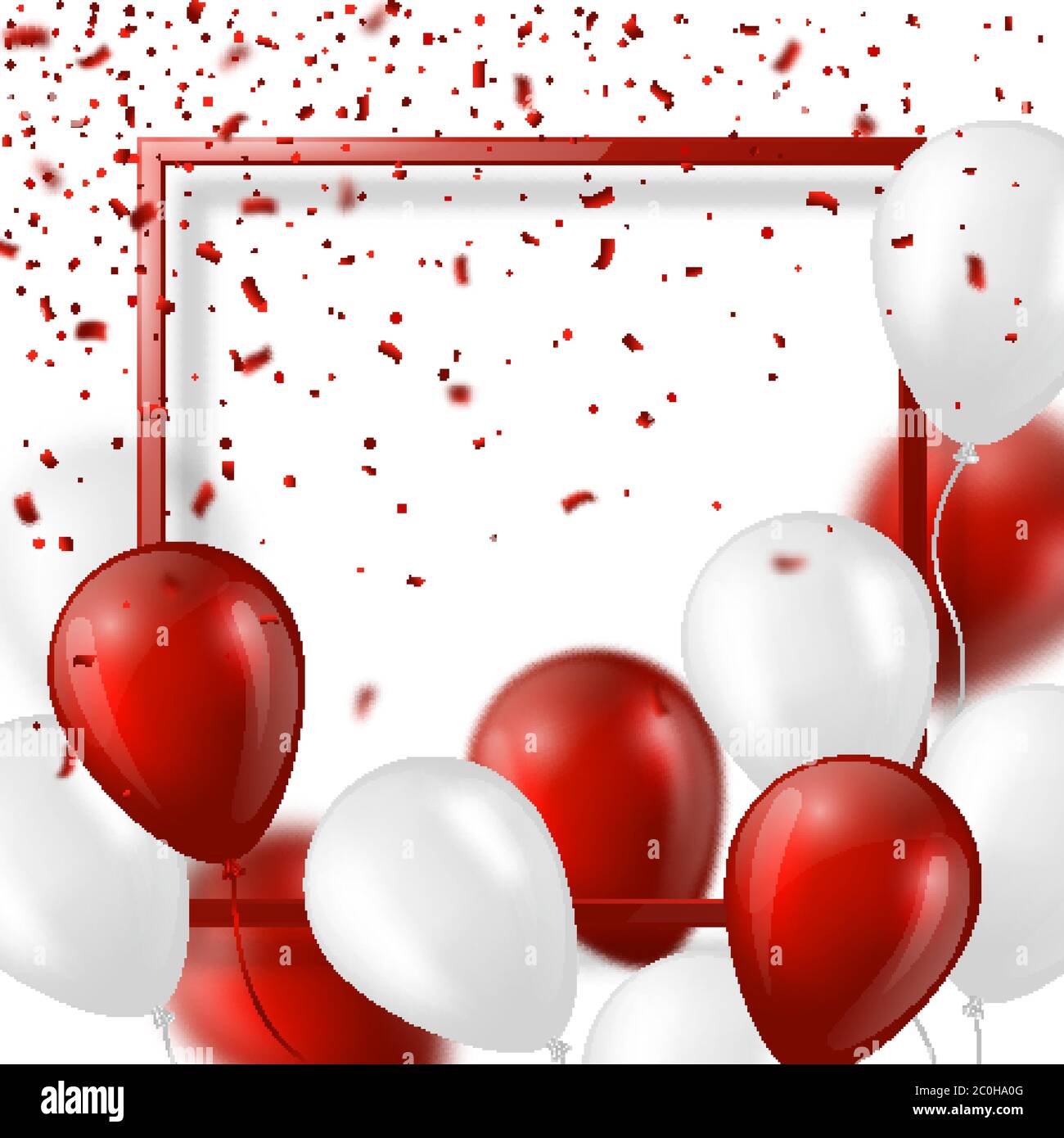 3d balloons with confetti and frame Stock Vector Image & Art - Alamy
