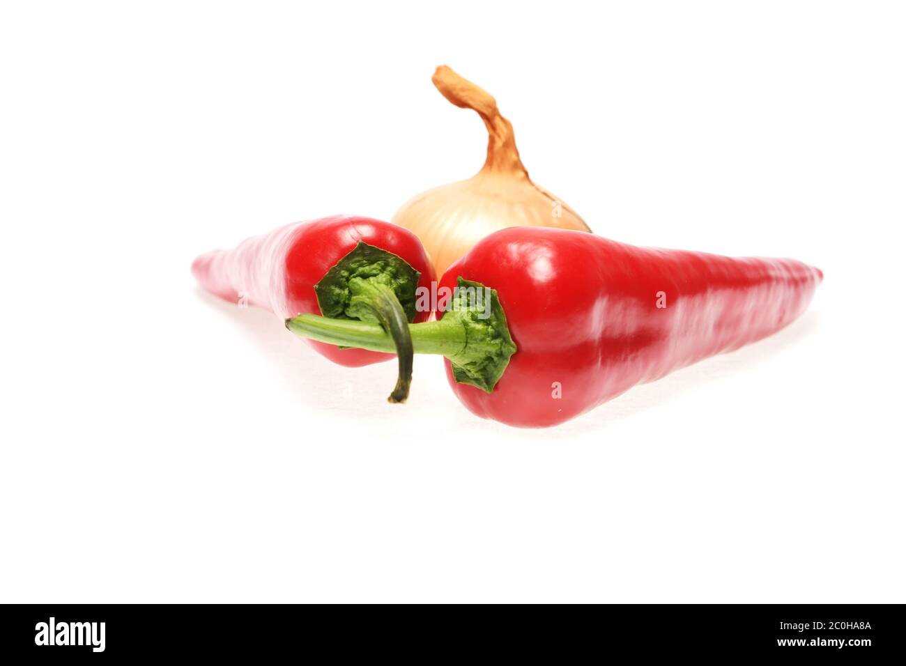 Sweet Red Kapia Peppers on white background Stock Photo - Alamy