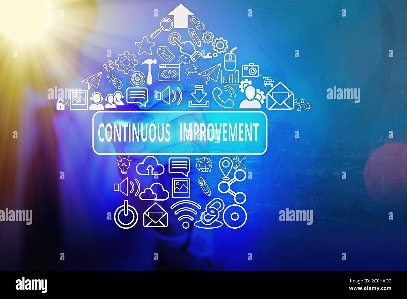 Writing note showing Continuous Improvement. Business concept for ...