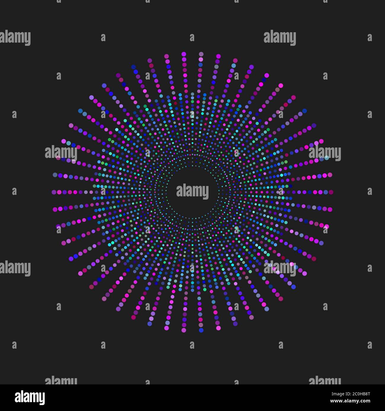 Radial design element, burst, sunburst. Circle with halfton. Vector ...