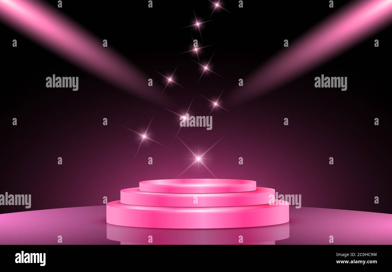 pink podium with pink light on the stage Stock Vector Image & Art - Alamy