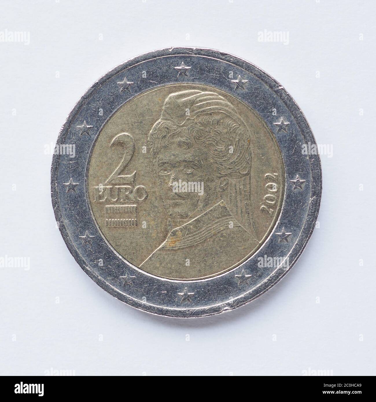 Austrian 2 Euro coin Stock Photo - Alamy