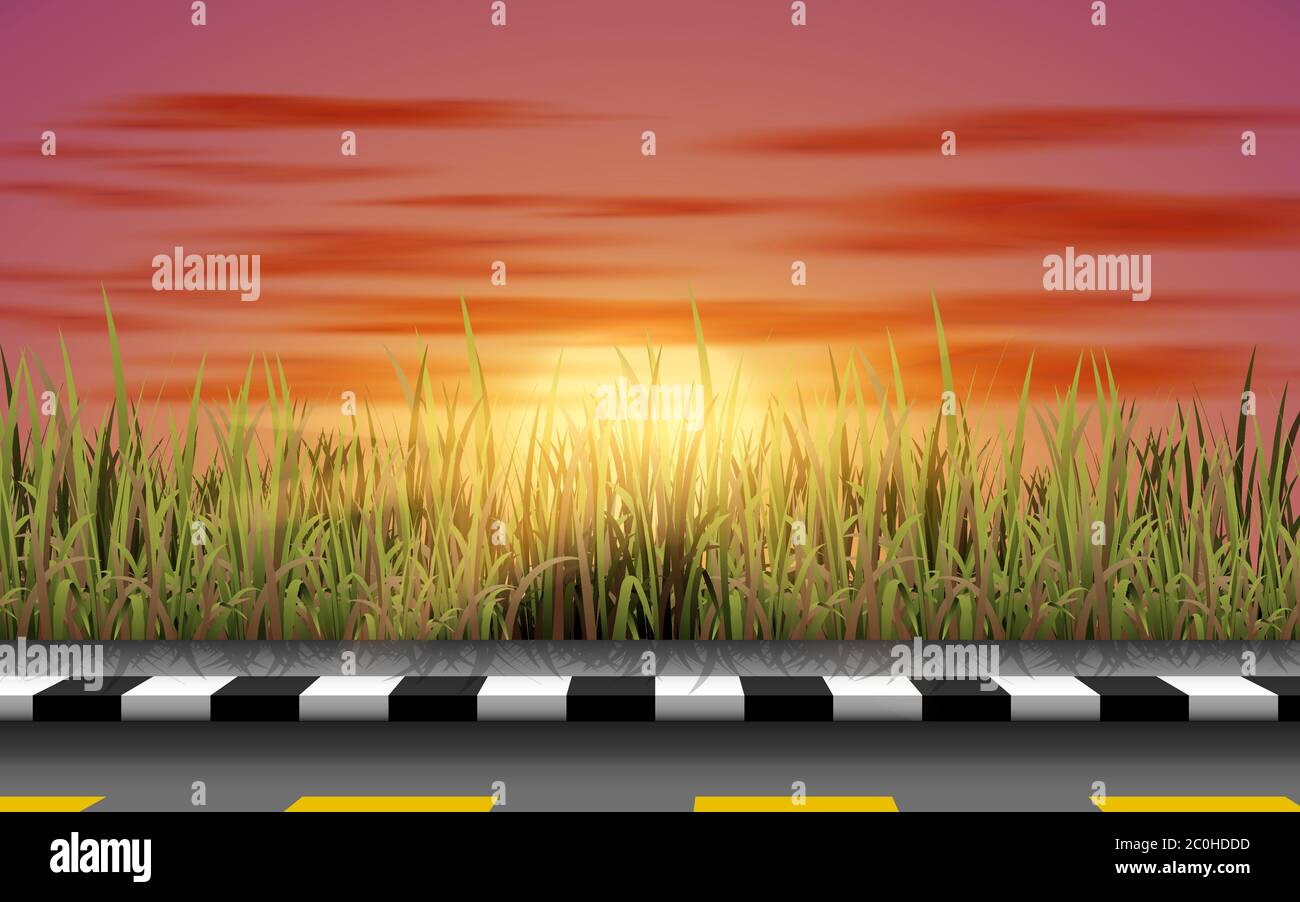 Landscape dry yellow grass Stock Vector Images - Alamy