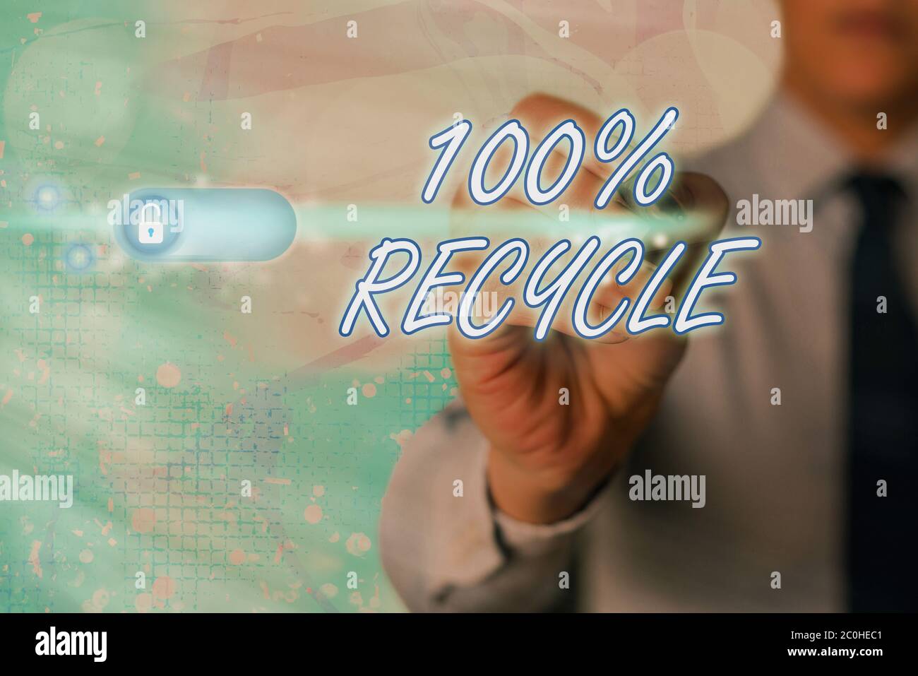Writing note showing 100 Percent Recycle. Business concept for Set of ...