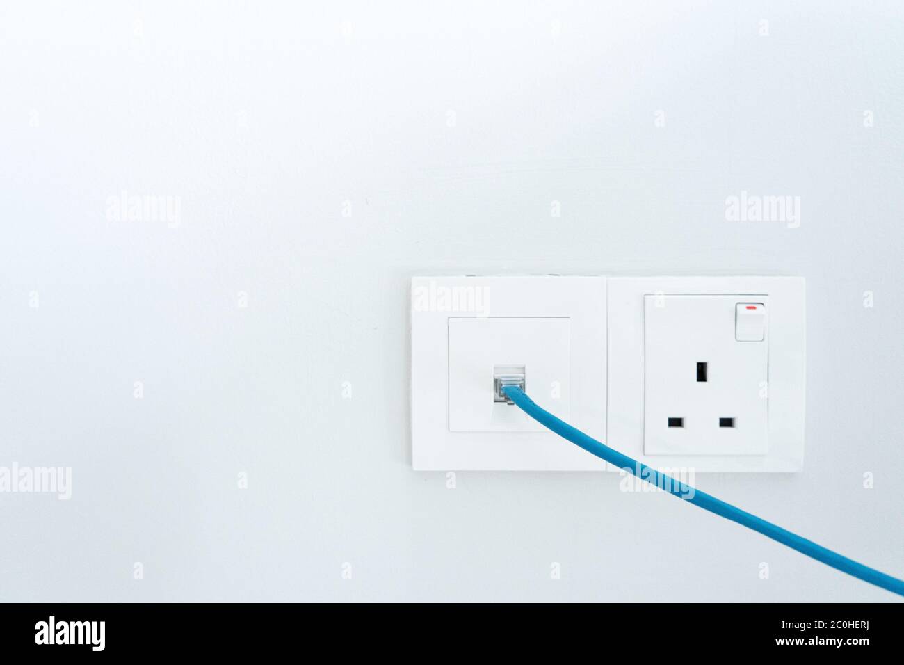 Power socket and Internet socket. Socket Malaysian type. Socket with ...