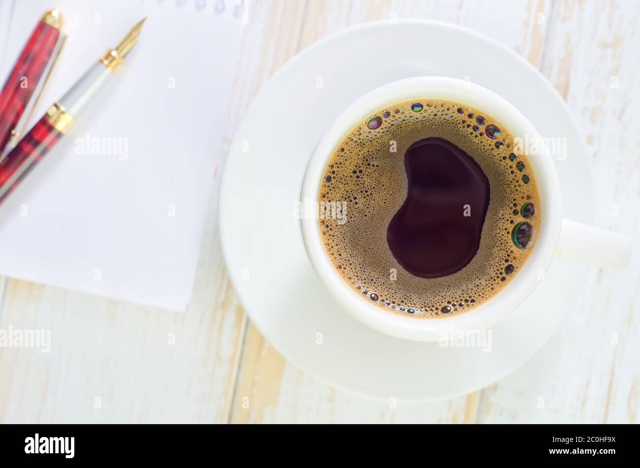 coffee and note Stock Photo - Alamy