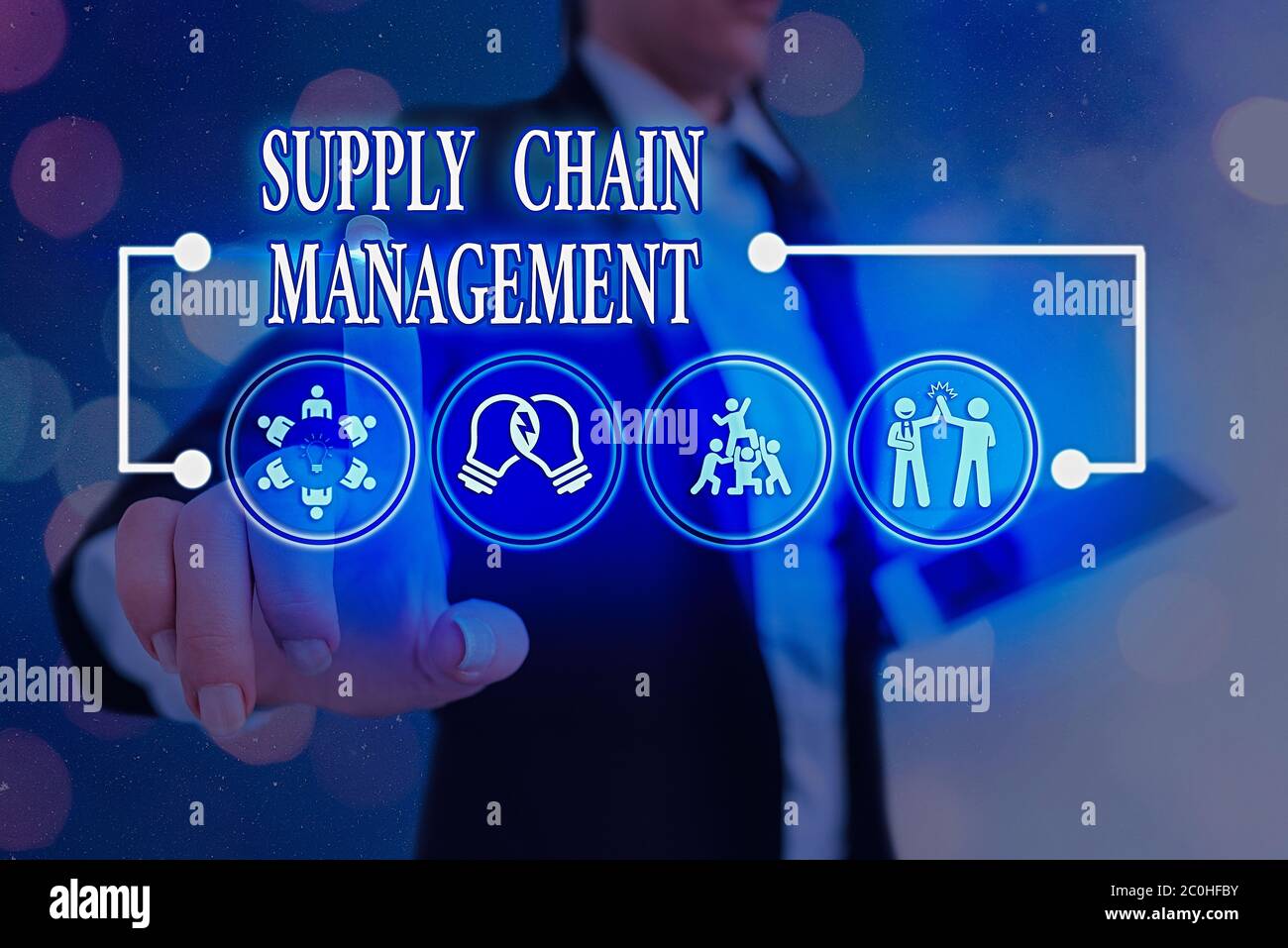 Conceptual hand writing showing Supply Chain Management. Concept ...