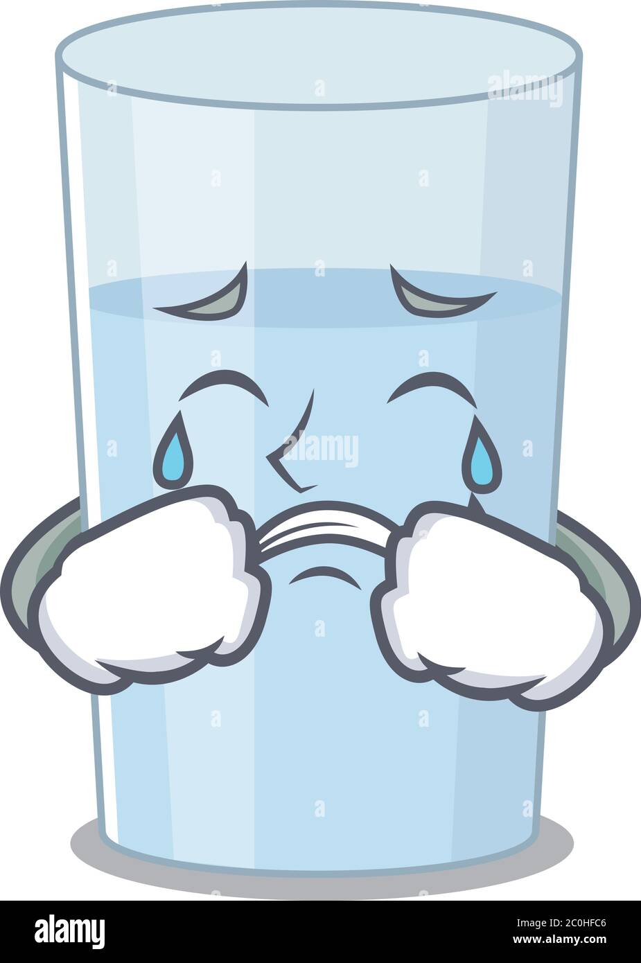 Caricature design of glass of water having a sad face Stock Vector ...