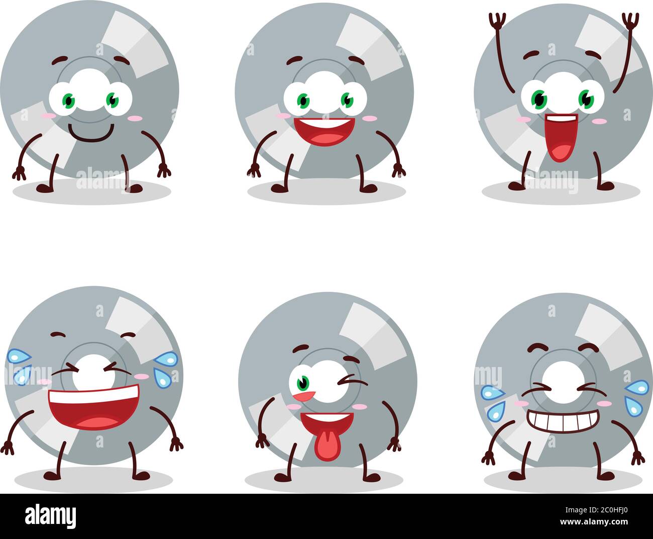 Cartoon character of compact disk with smile expression Stock Vector ...