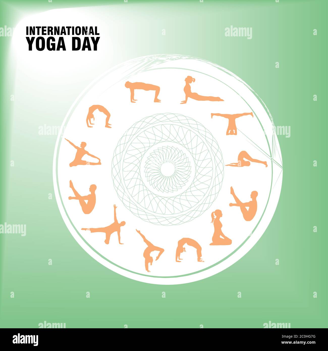 21 June International Yoga Day, Body Posture, Human Silhouette, Vector ...