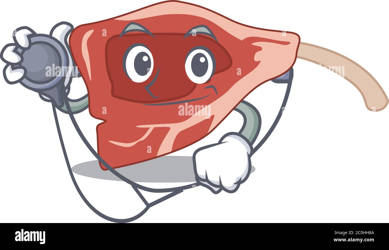 Smiley doctor cartoon character of lamb chop with tools Stock Vector ...