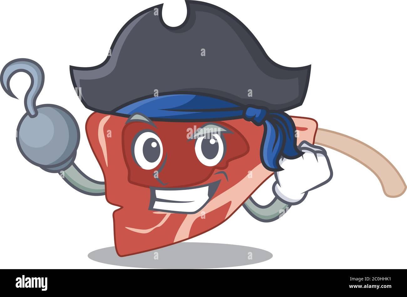 Lamb chop cartoon design in a Pirate character with one hook hand Stock ...