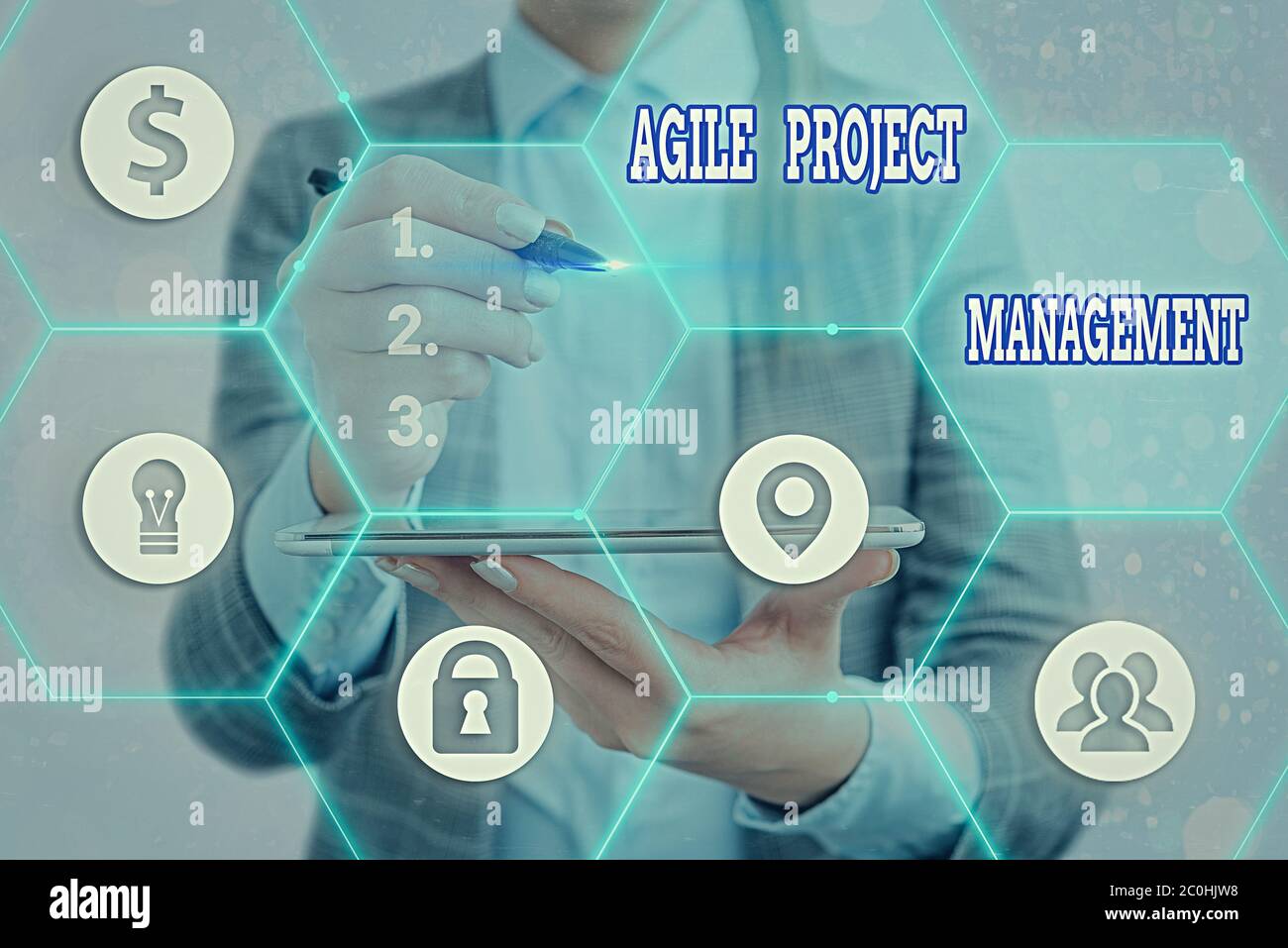 Writing note showing Agile Project Management. Business concept for ...