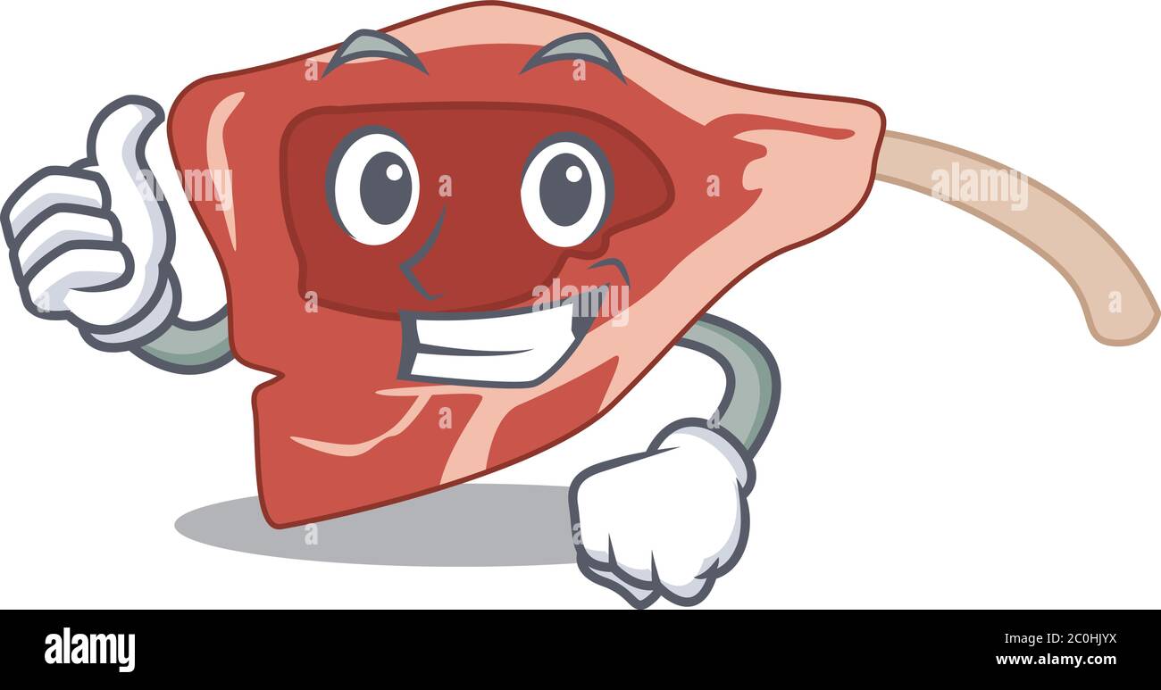 Lamb chop cartoon character design showing OK finger Stock Vector Image ...