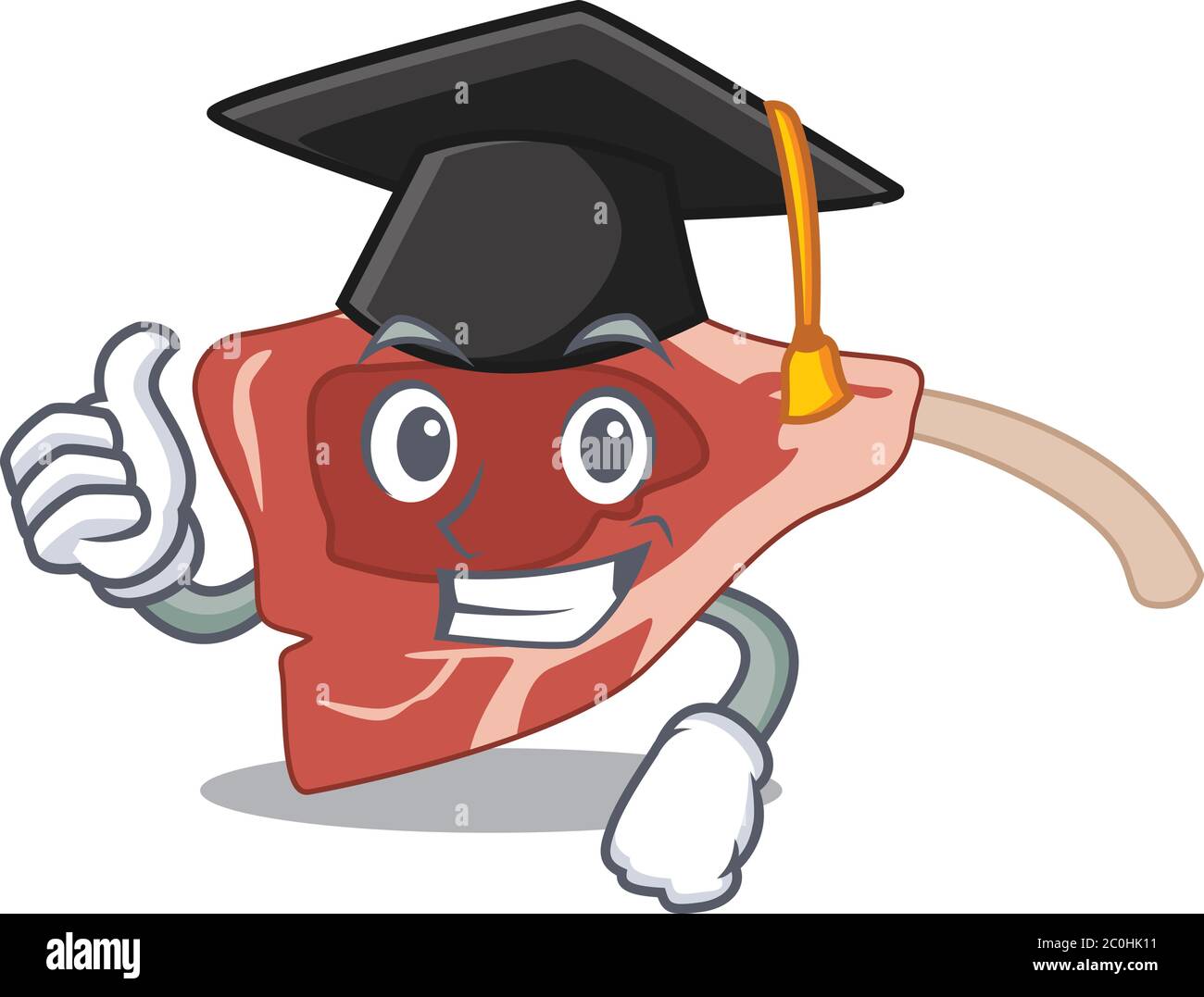 Happy proud of lamb chop caricature design with hat for graduation ...