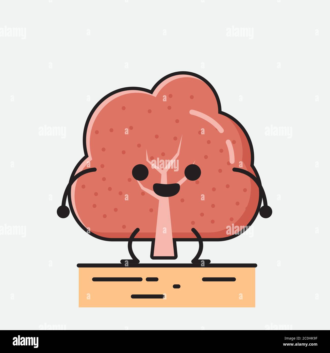 An illustration of Cute Coconut Tree Mascot Vector Character in Flat ...