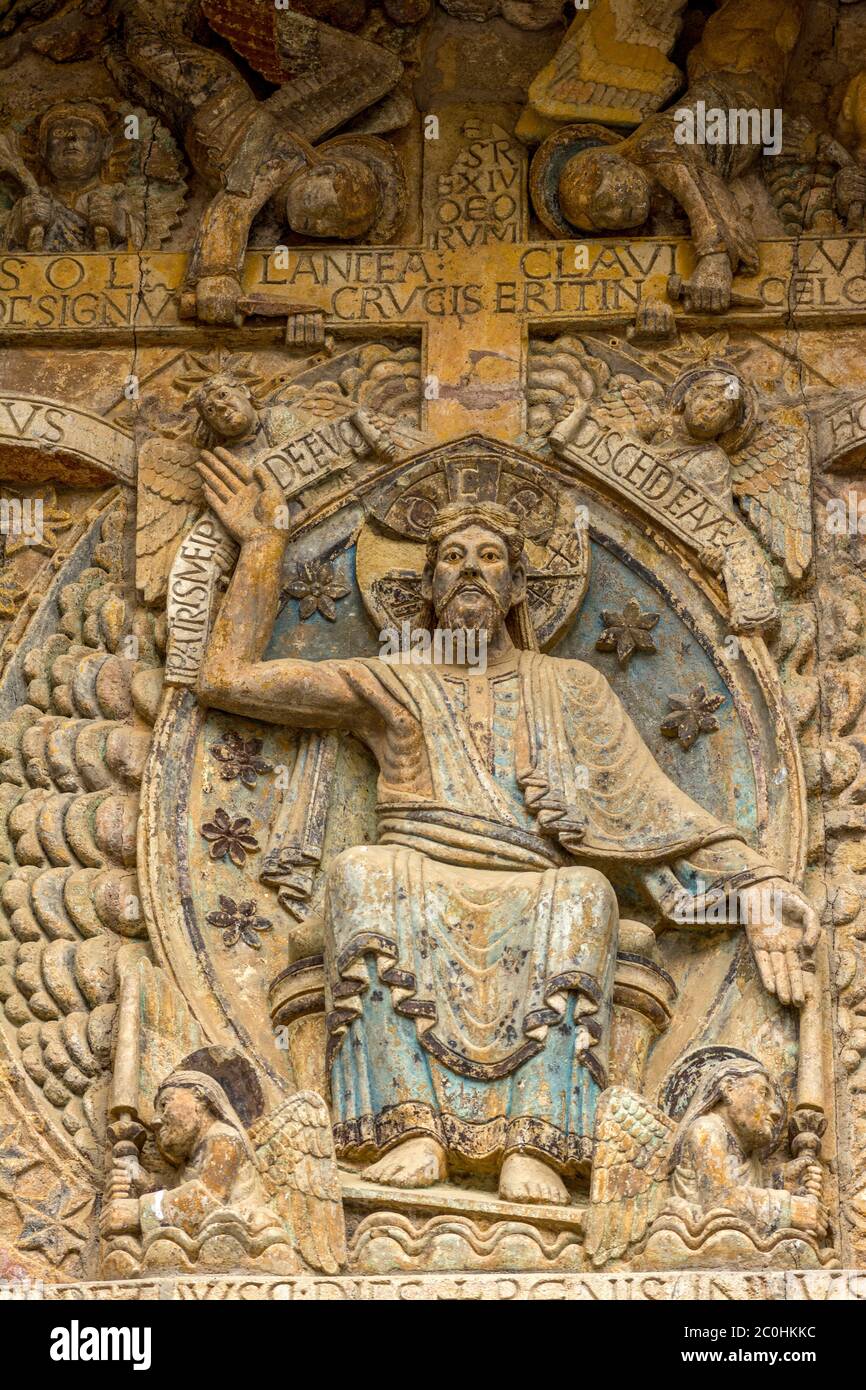 Conques, Tympanum of Sainte Foy Abbey, The Last Judgment, Saint James ...