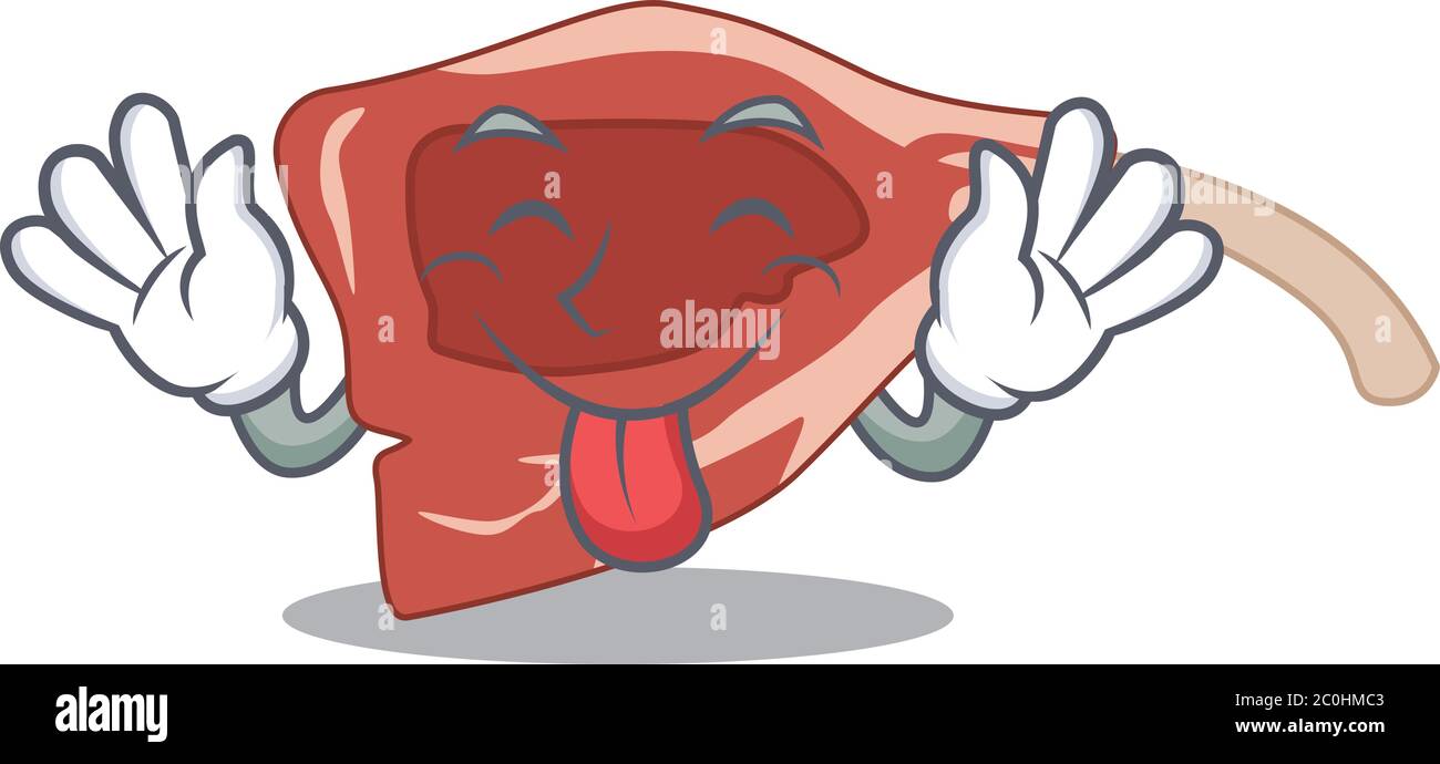 Funny lamb chop cartoon design with tongue out face Stock Vector Image ...