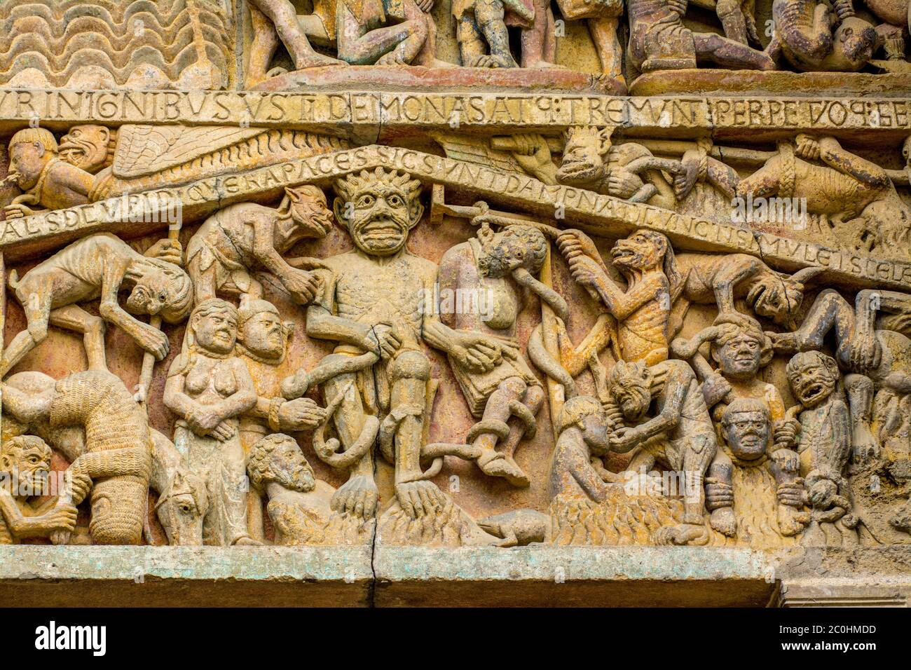 Conques, Tympanum of Sainte Foy Abbey, The Last Judgment, Saint James ...