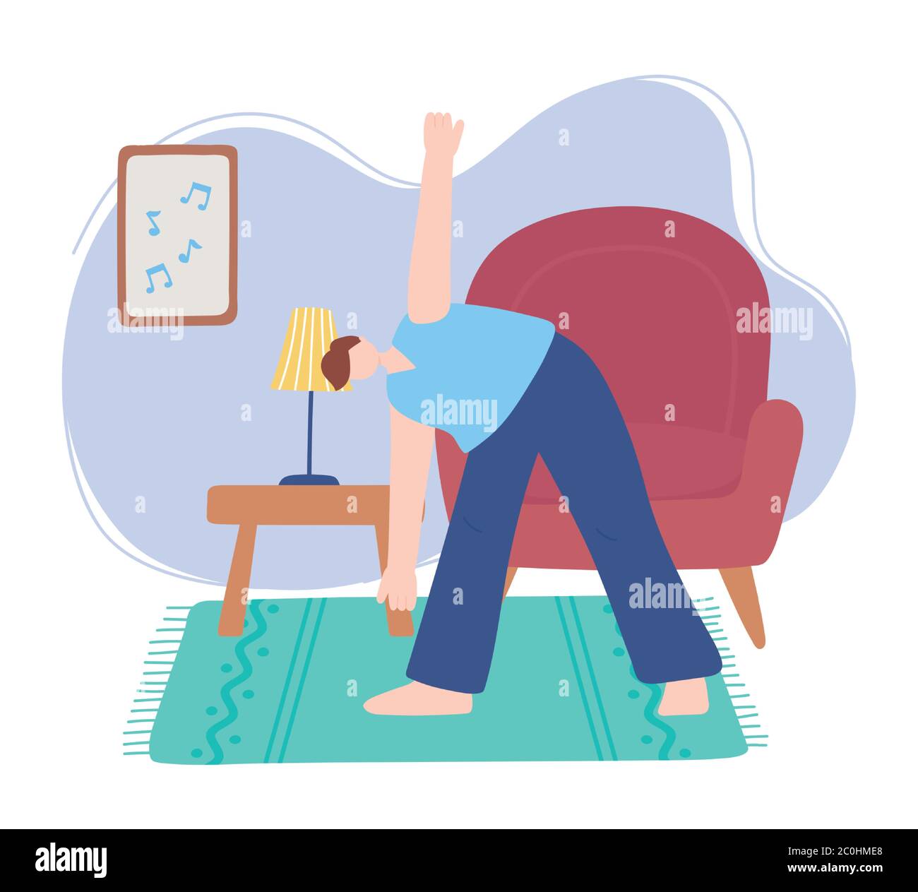stay at home, boy making exercise, self isolation, activities in ...