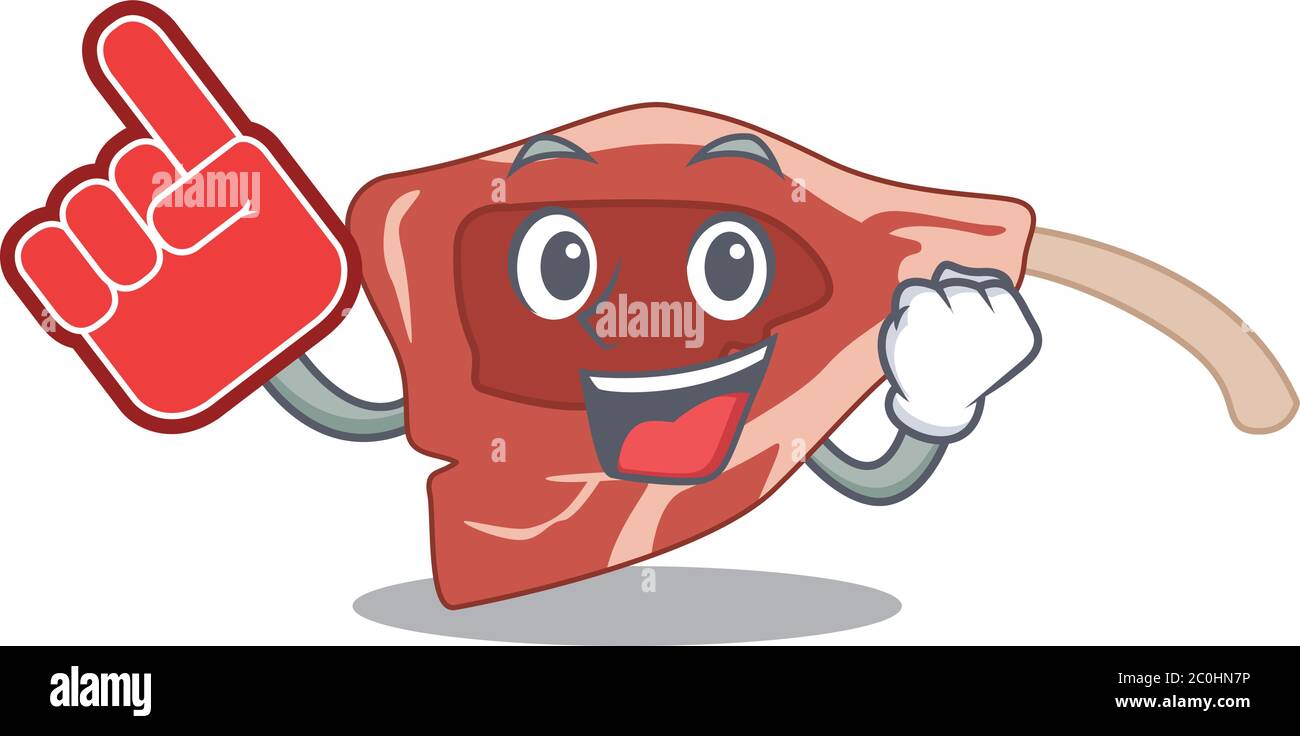 Lamb chop in cartoon drawing character design with Foam finge Stock ...