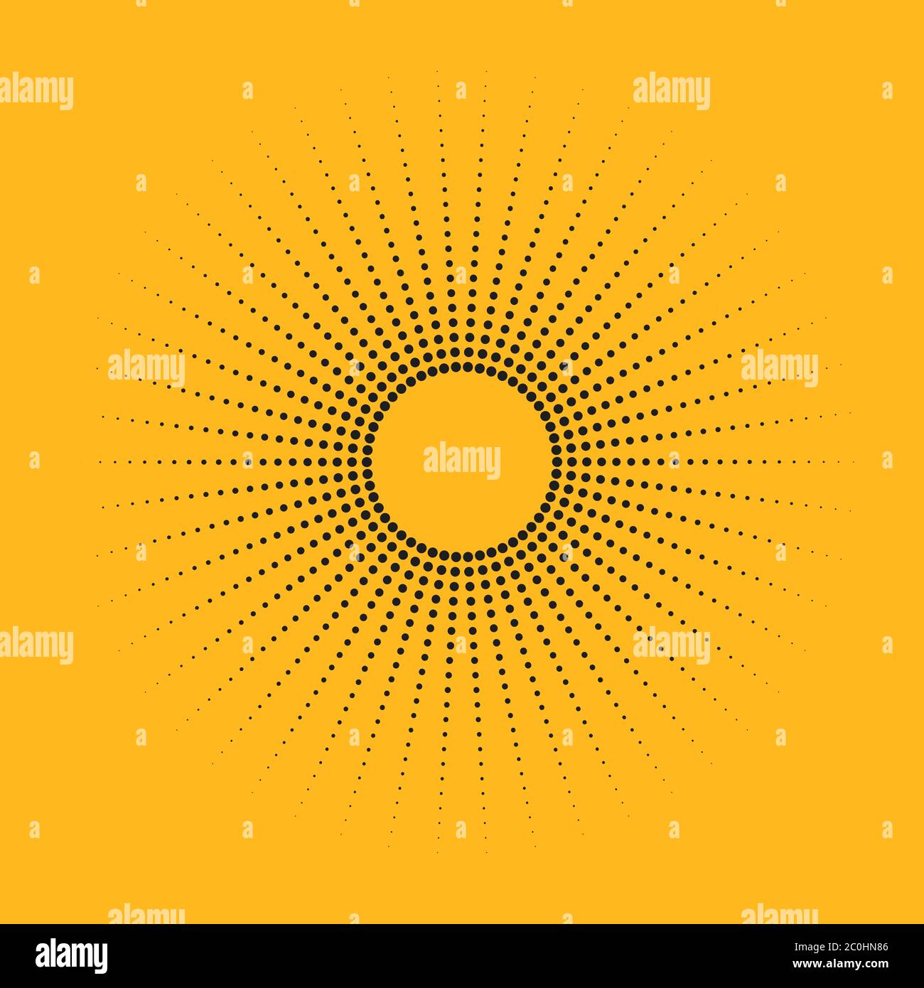 Radial design element, burst, sunburst. Circle with halfton. Vector ...