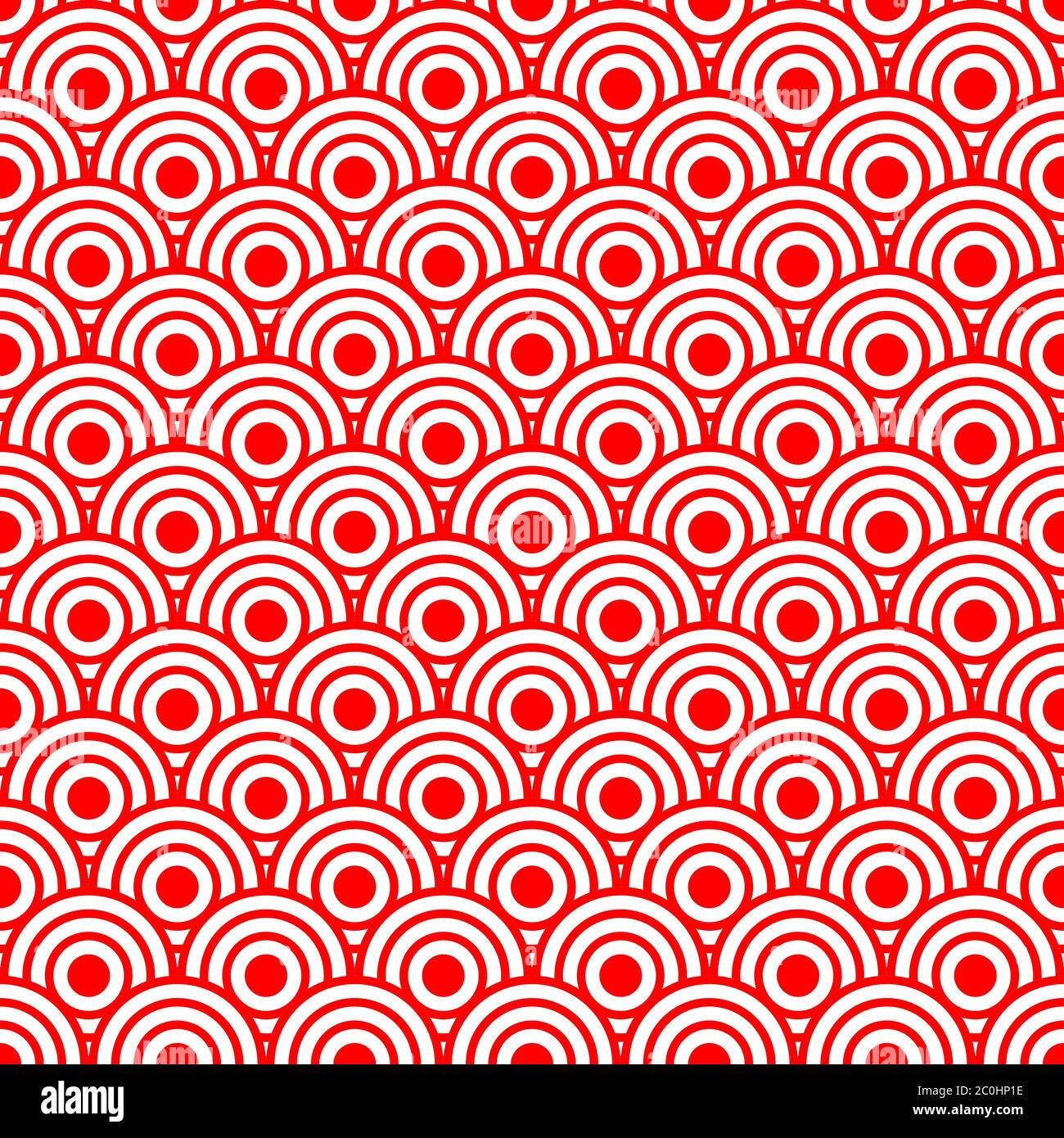 Seamless geometric abstract red and white pattern with targets. Vector ...