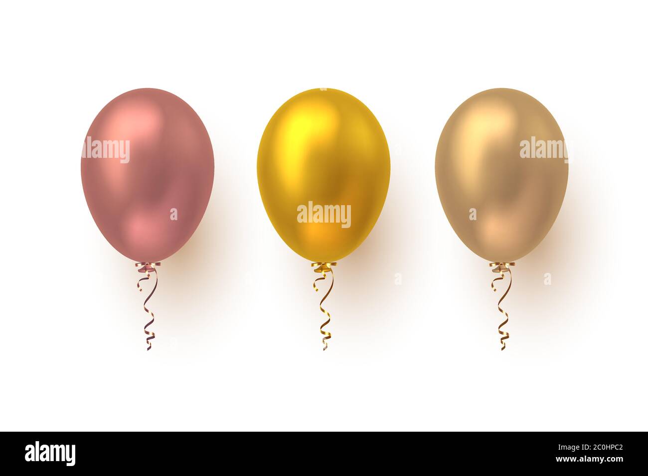 Realistic flying vector balloons Cut Out Stock Images & Pictures - Alamy