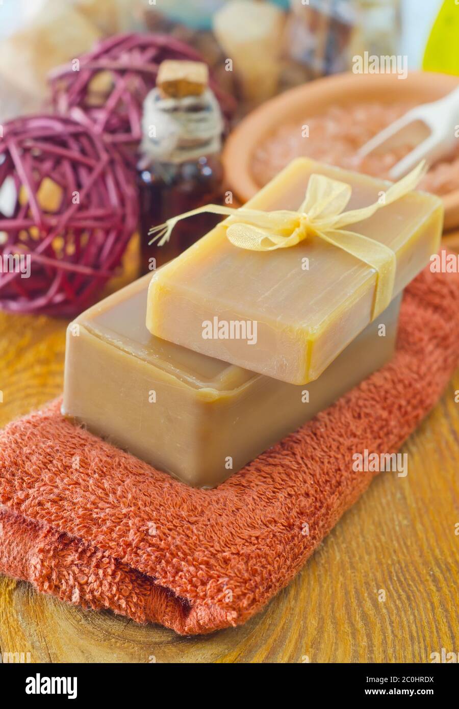 soap and towels Stock Photo - Alamy