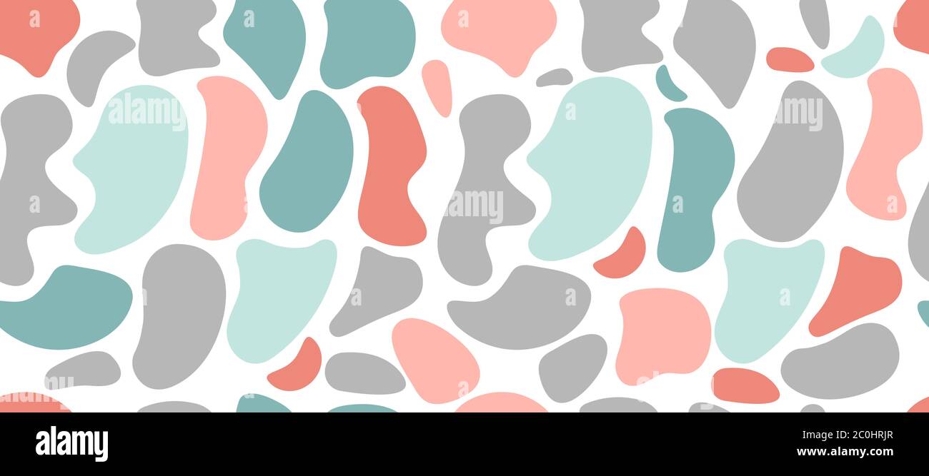Color spots, seamless random pattern with organic shapes. Blobs on ...