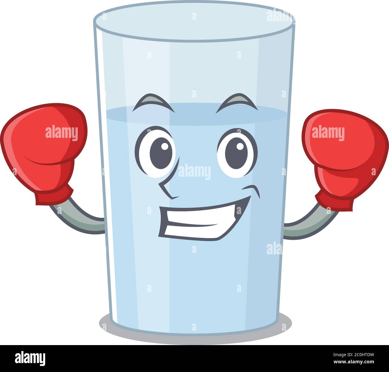 Mascot design of glass of water as a sporty boxing athlete Stock Vector ...