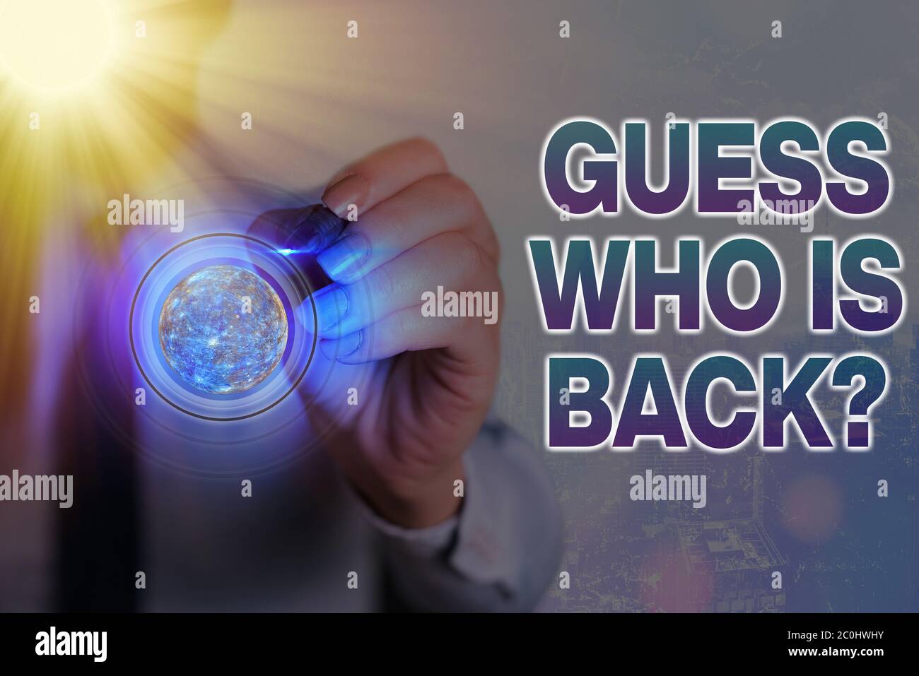 Word writing text Guess Who Is Back Question. Business photo showcasing ...