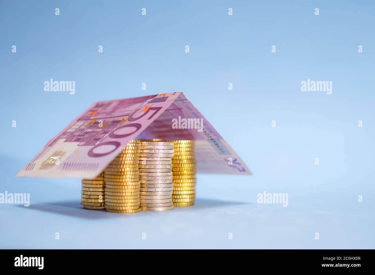 money background forming a house with banknotes Stock Photo - Alamy