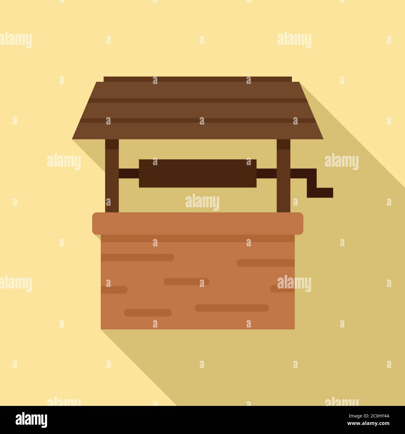 Garden water well icon. Flat illustration of garden water well vector ...