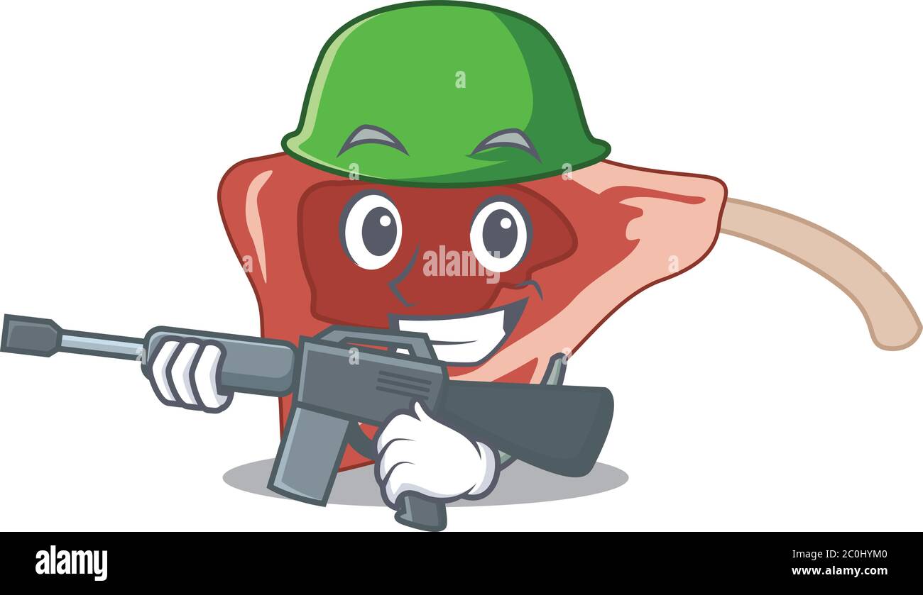 A cartoon picture of Army lamb chop holding machine gun Stock Vector ...
