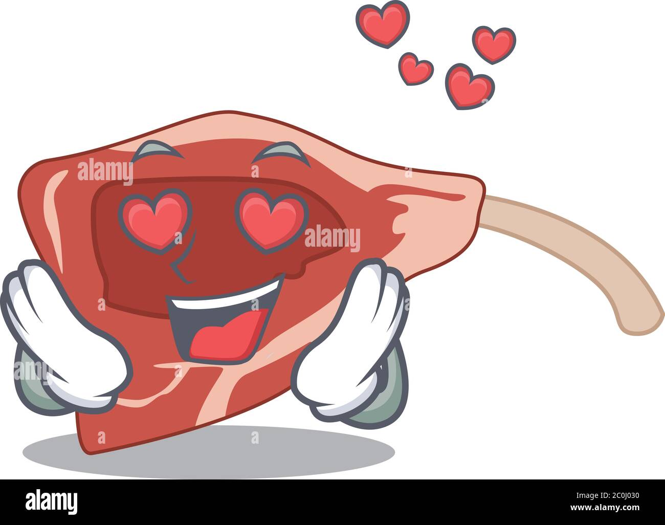 Romantic lamb chop cartoon character has a falling in love eyes Stock ...