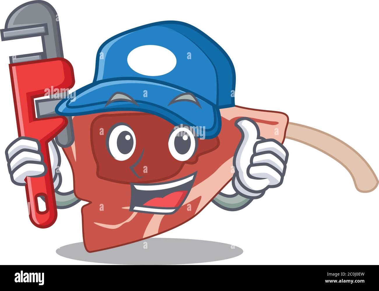 cartoon character design of lamb chop as a Plumber with tool Stock ...